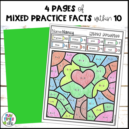 Earth Day Color by Number | Addition Subtraction & Mixed Practice to 10 ...