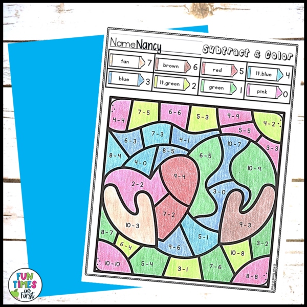 Earth Day Color by Number | Addition Subtraction & Mixed Practice to 10 ...