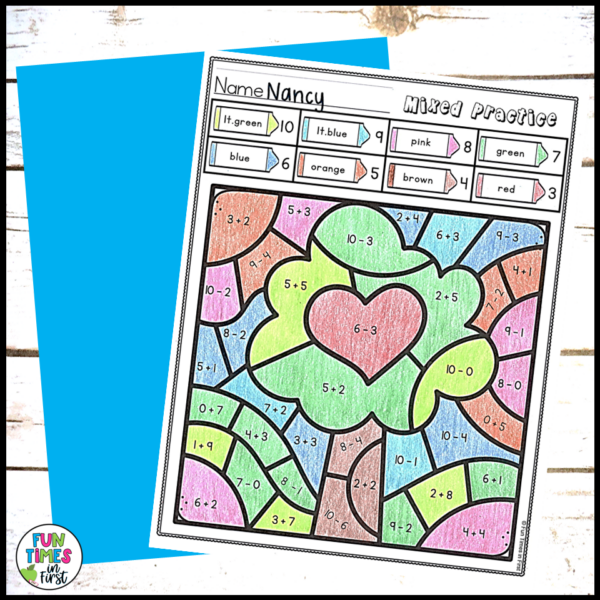 Earth Day Color by Number | Addition Subtraction & Mixed Practice to 10 ...