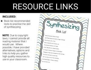 Synthesizing Package - Reading Comprehension Strategy Resources | Made ...
