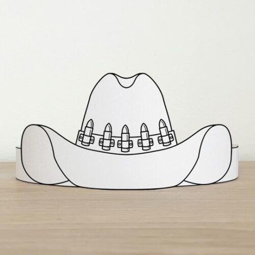 Cowboy Outlaw Hat Paper Crown Printable Wild West Coloring Craft ...