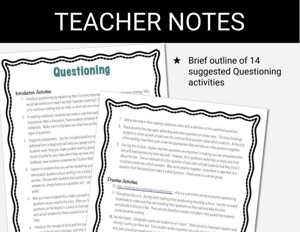 Asking Questions Reading Comprehension Strategies Activities | Made By ...