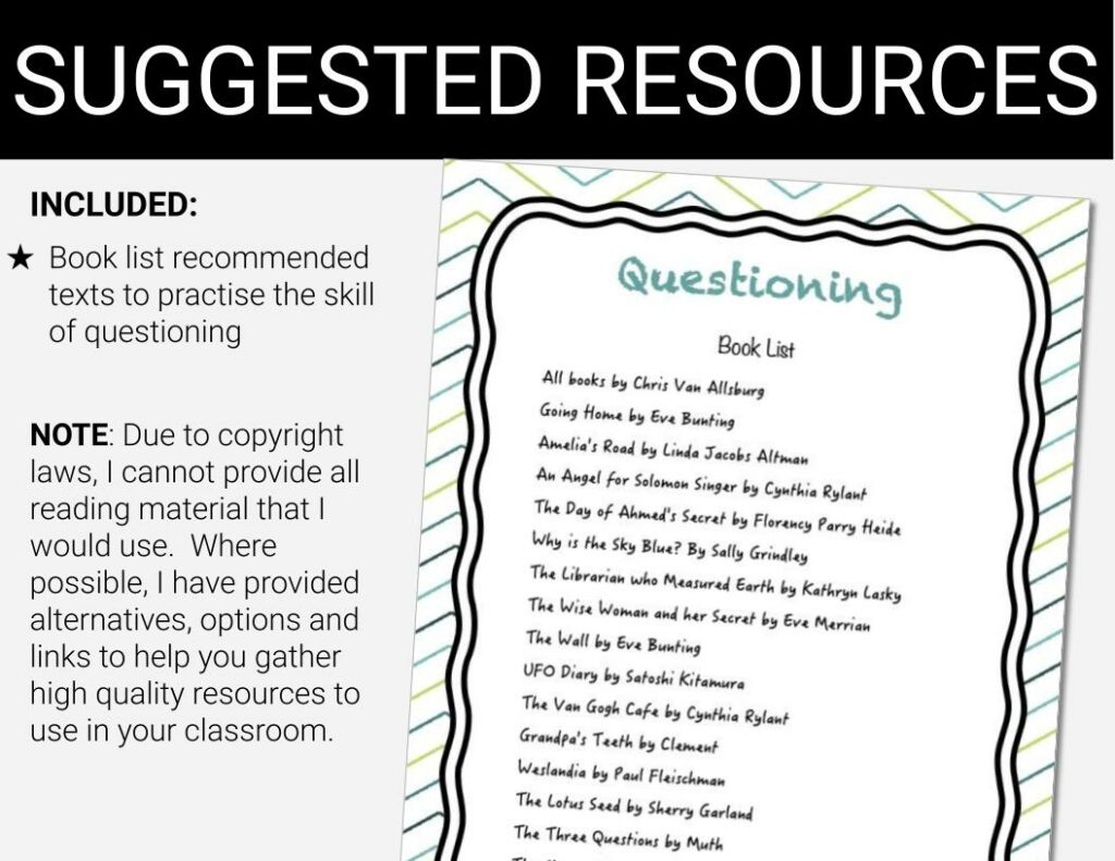Asking Questions Reading Comprehension Strategies Activities | Made By ...