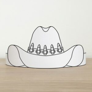 Cowboy Outlaw Hat Paper Crown Printable Wild West Coloring Craft ...