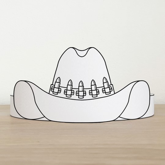 Cowboy Outlaw Hat Paper Crown Printable Wild West Coloring Craft ...