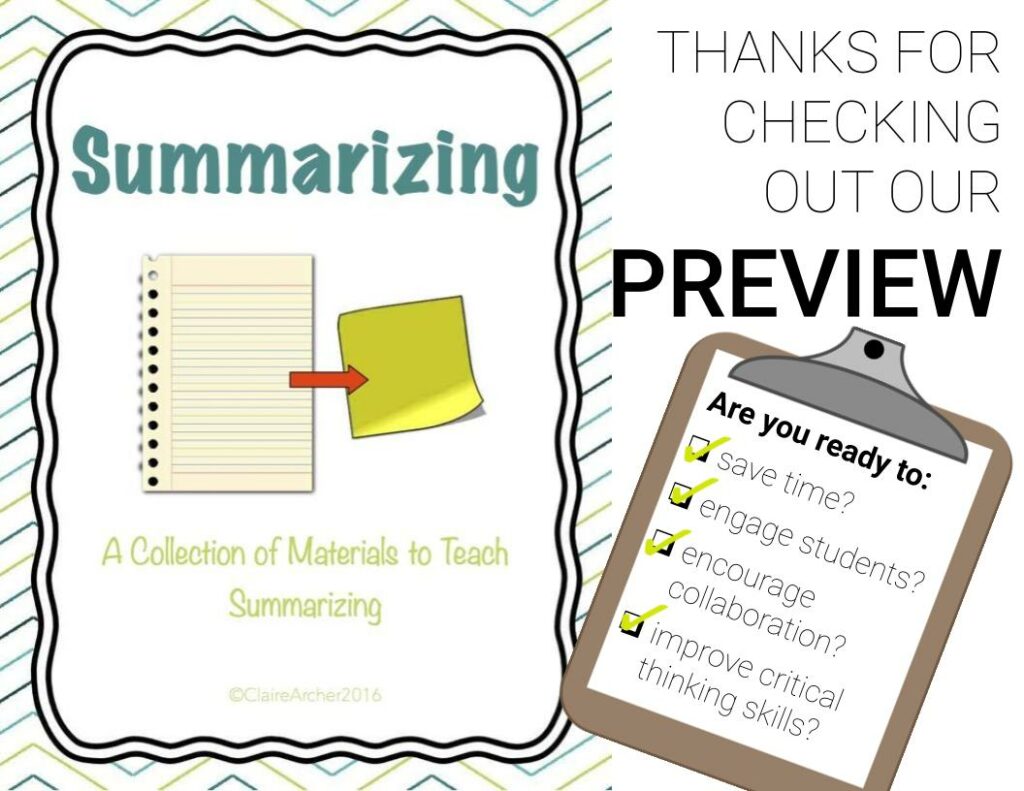 Summarizing Fiction & Nonfiction - Reading Comprehension Strategies ...