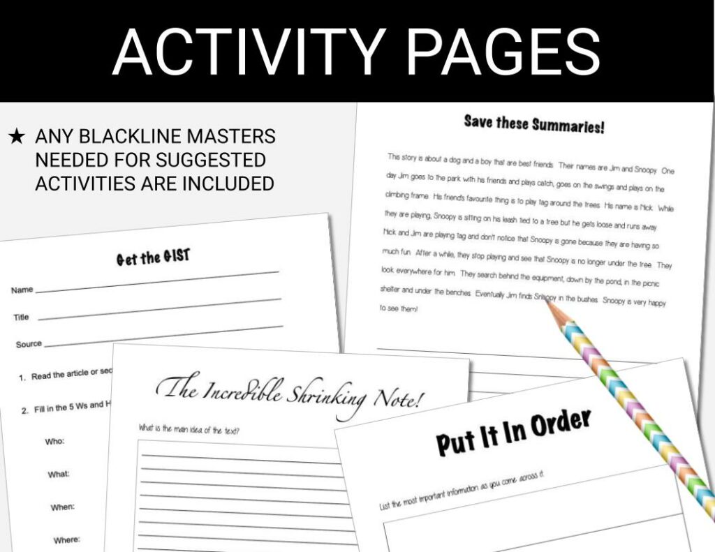 Summarizing Fiction & Nonfiction - Reading Comprehension Strategies ...