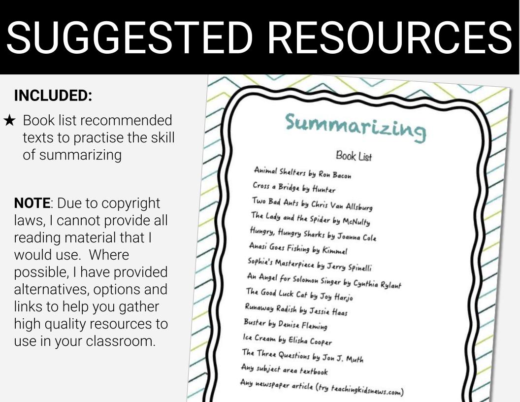 Summarizing Fiction & Nonfiction - Reading Comprehension Strategies ...