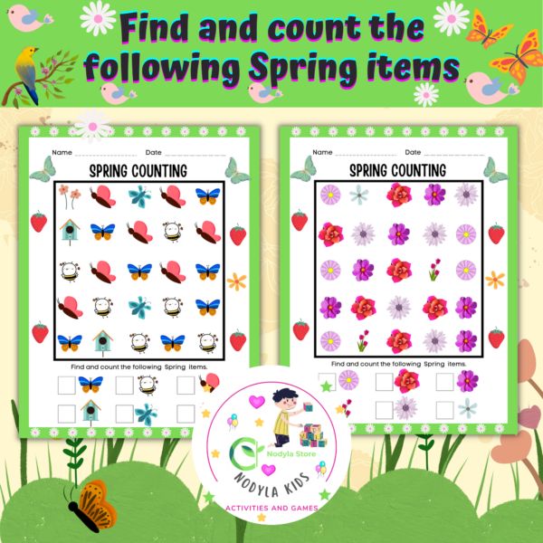 Fun Spring counting worksheets | Spring Activities | Made By Teachers