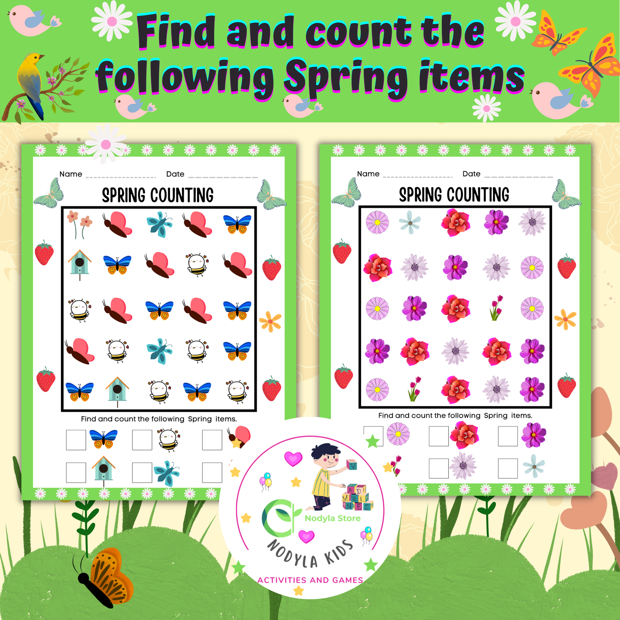 Fun Spring counting worksheets | Spring Activities | Made By Teachers