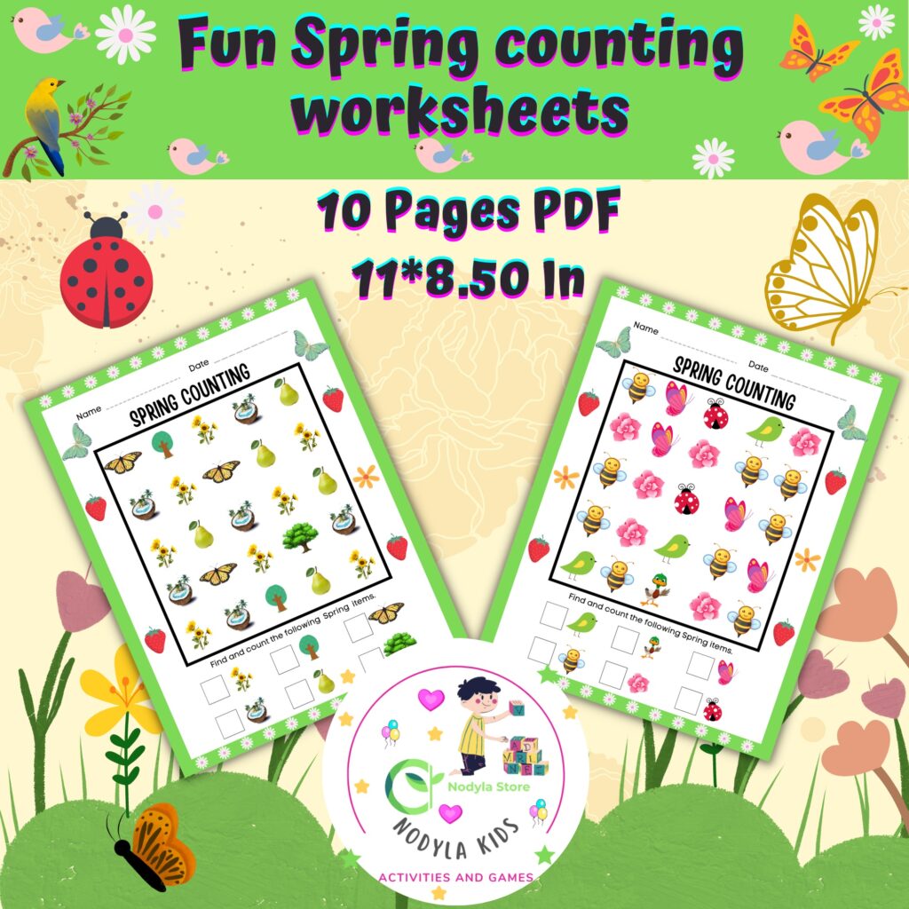 Fun Spring counting worksheets | Spring Activities | Made By Teachers