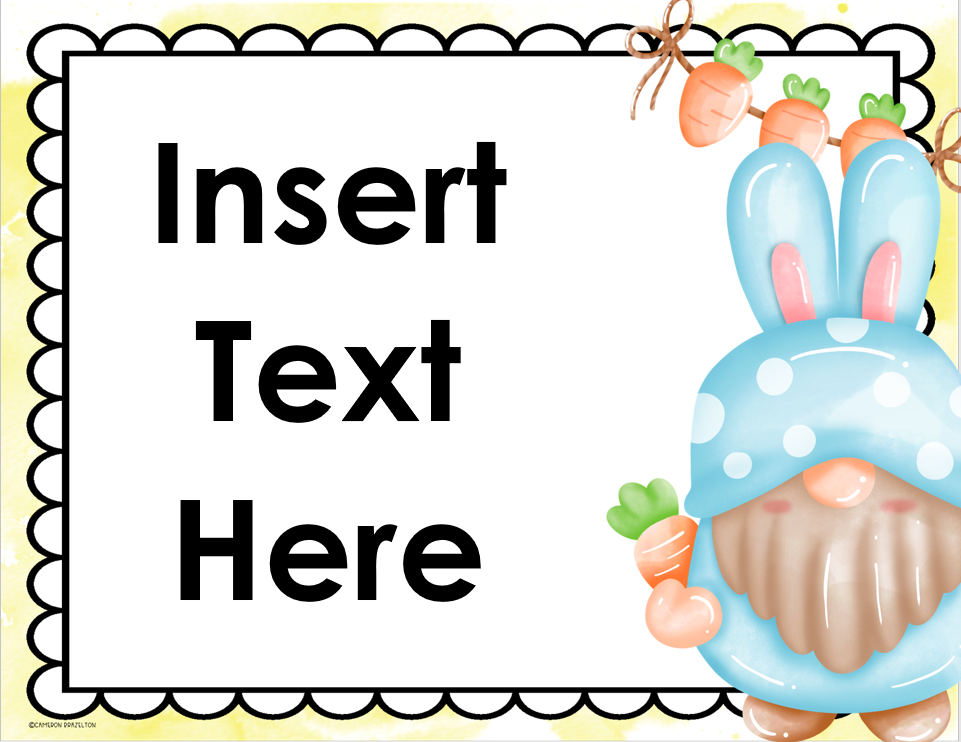 Spring Easter Gnome Door Display Bulletin Board Decoration EDITABLE ...