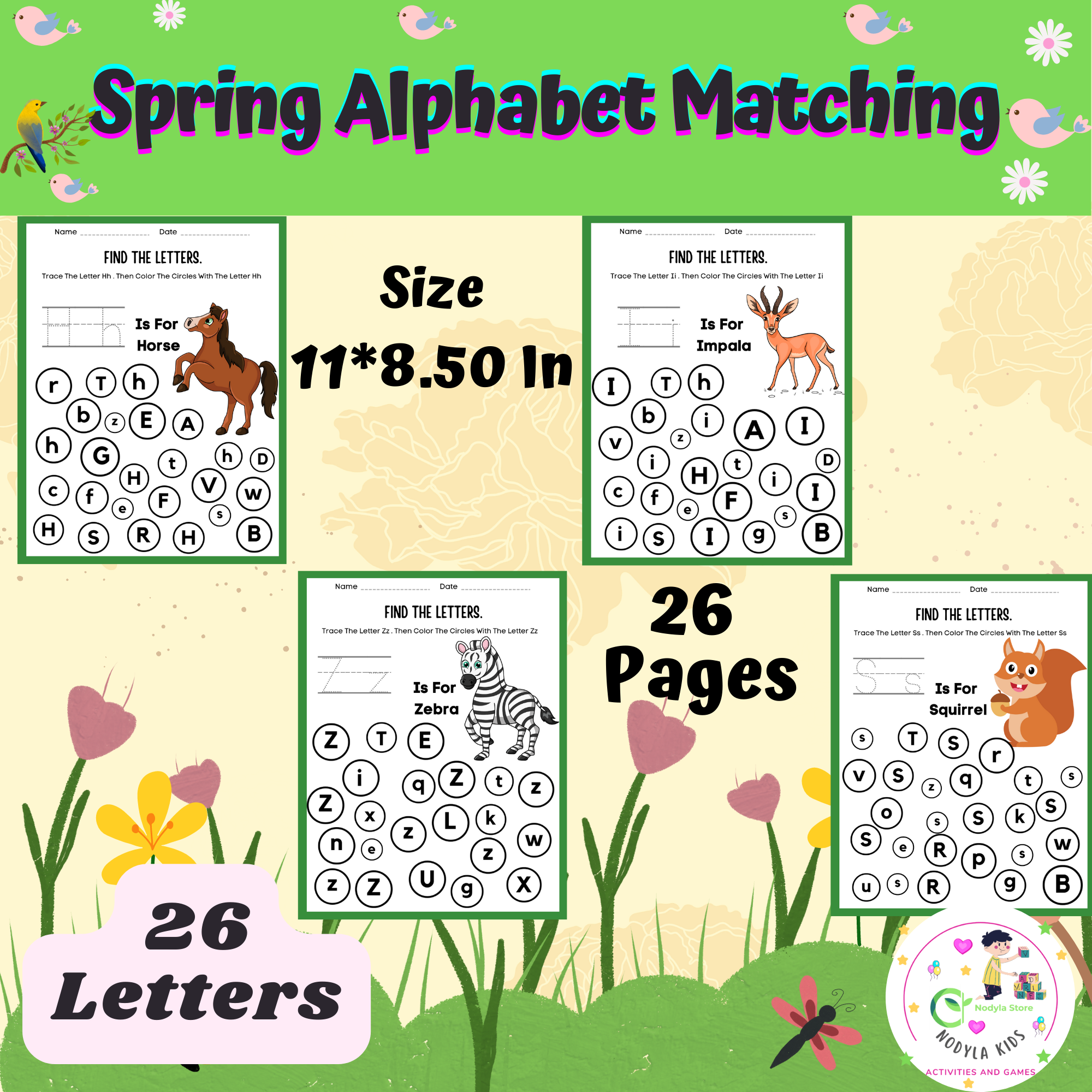 Spring Alphabet Matching | Spring Activity | Made By Teachers