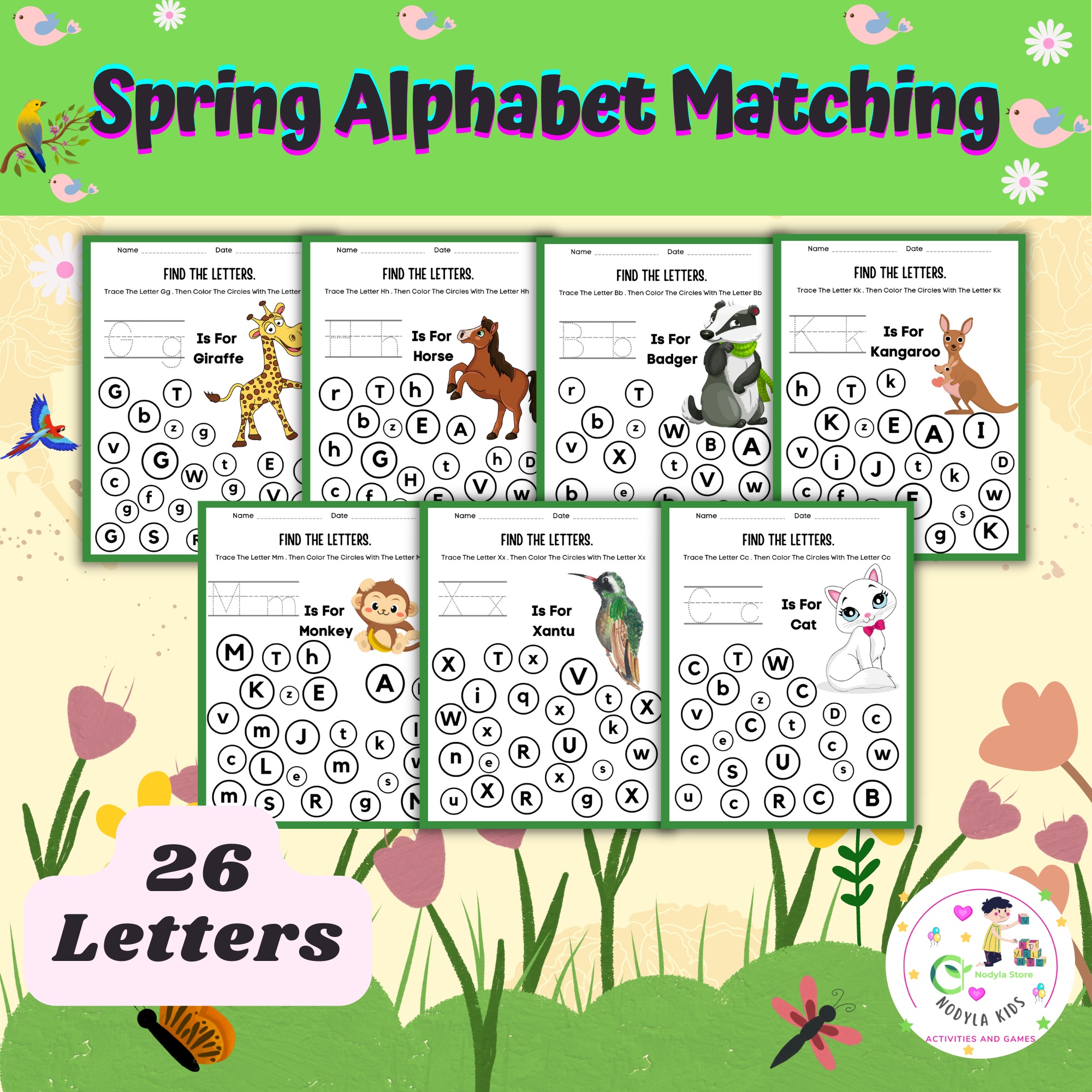 Spring Alphabet Matching | Spring Activity | Made By Teachers
