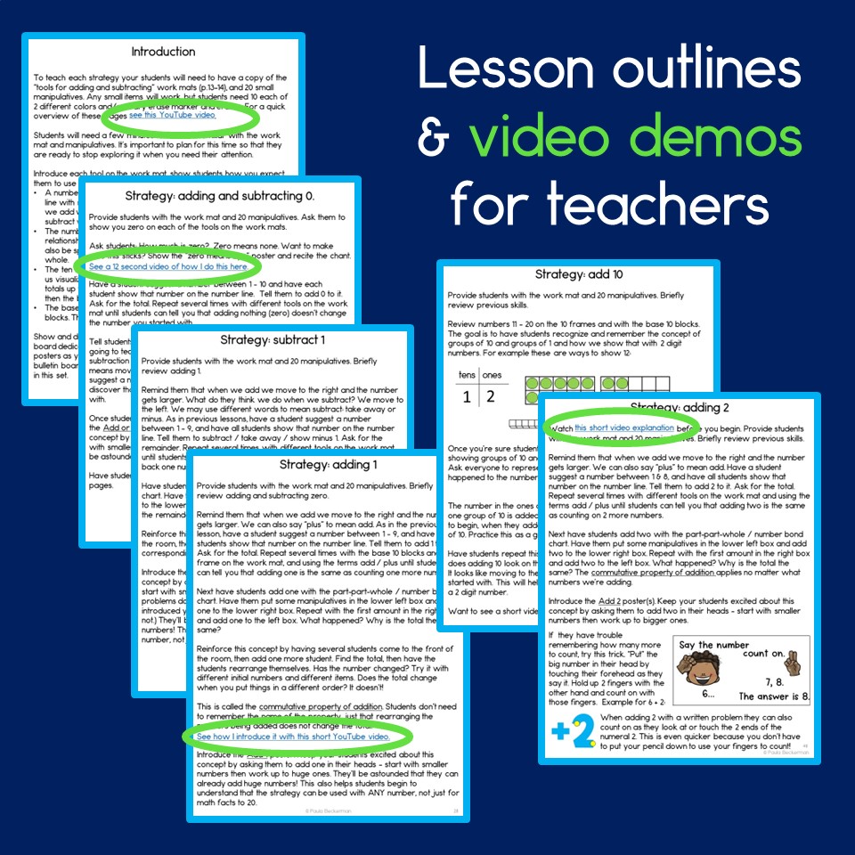 Math Facts Strategies for Addition and Subtraction to 20 | Made By Teachers