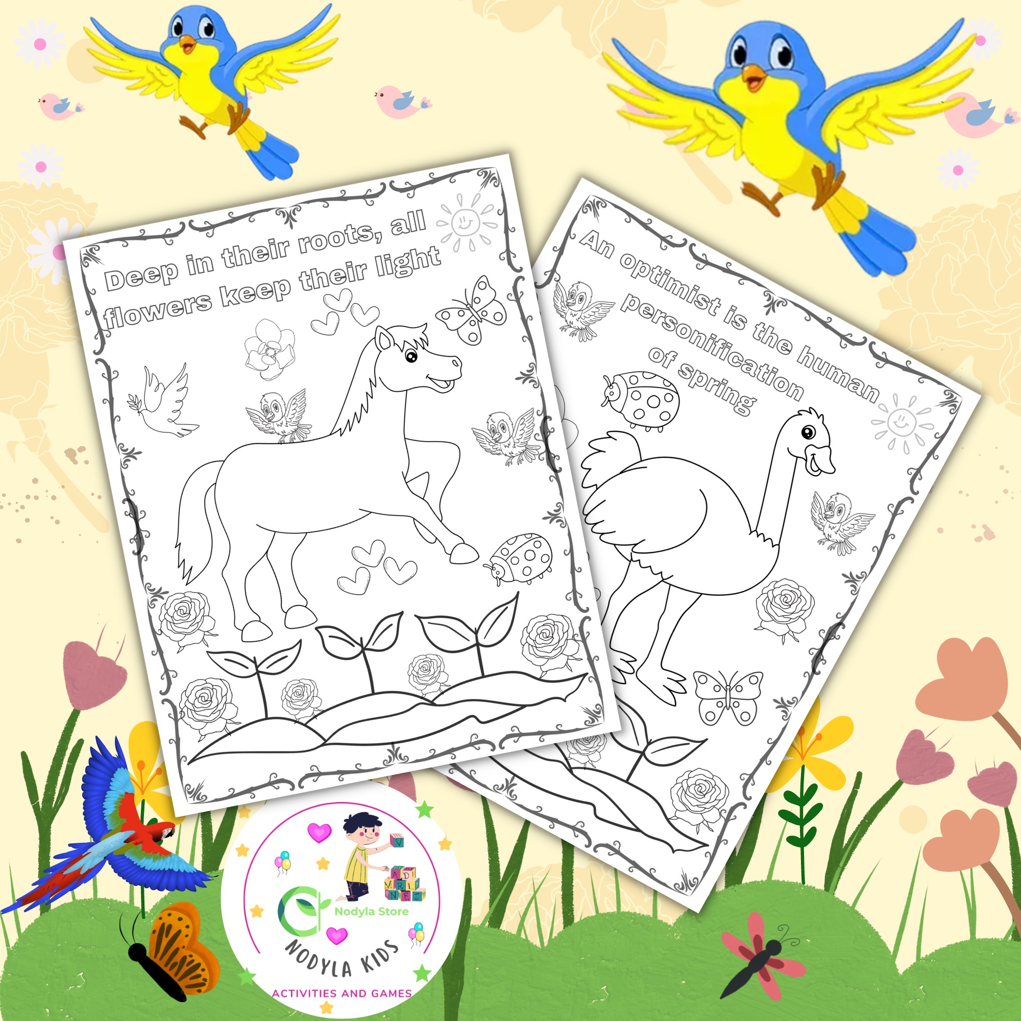 Printable Spring Coloring Book | Spring Activity | 25 Coloring Pages ...