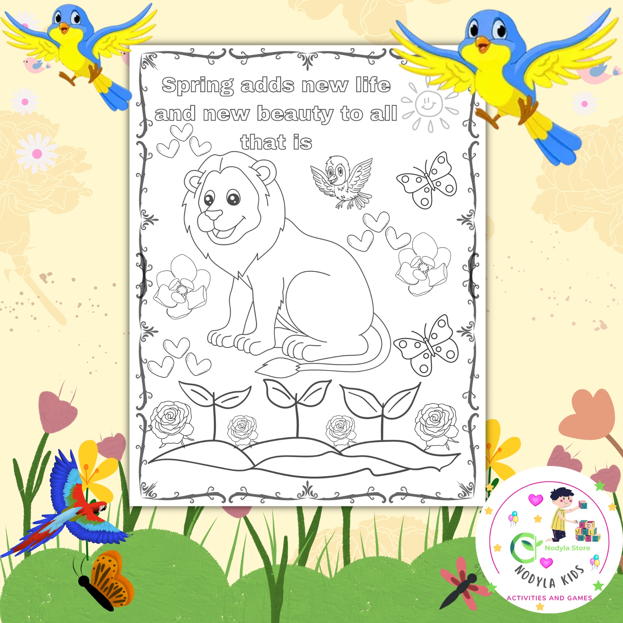 Printable Spring Coloring Book | Spring Activity | 25 Coloring Pages ...