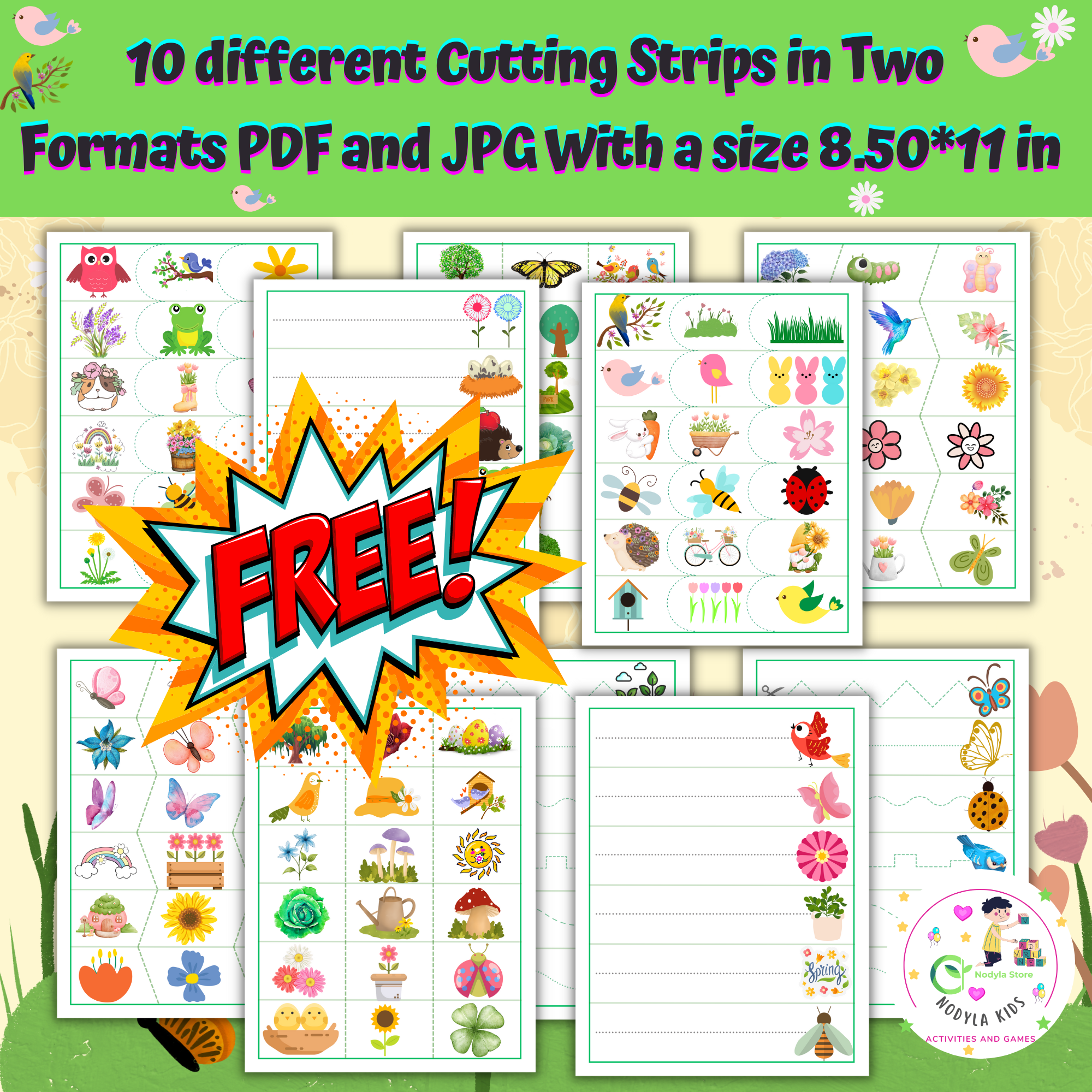 spring cutting strips skills cutting practice craft - Free | Made By ...