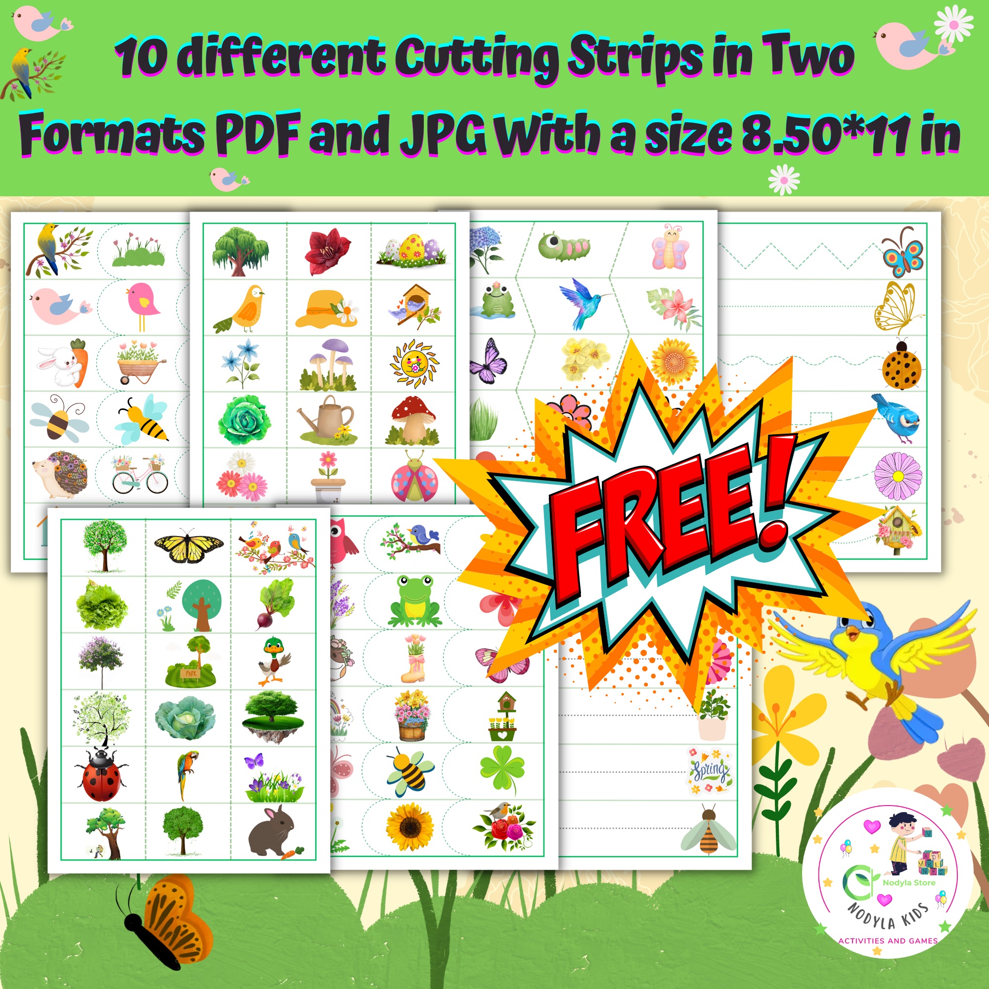 spring cutting strips skills cutting practice craft - Free | Made By ...
