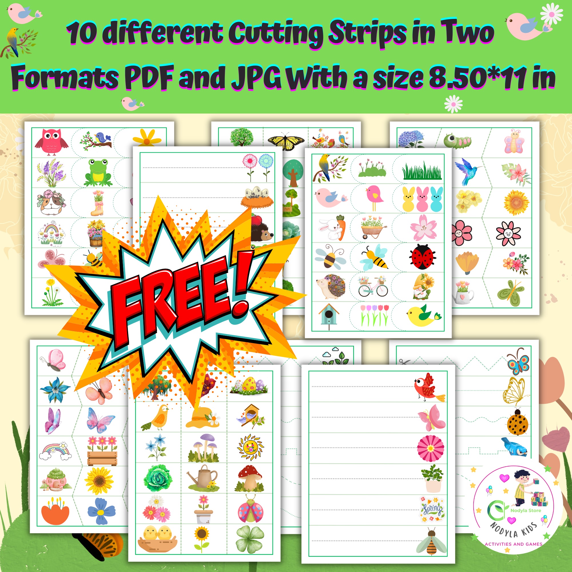 spring cutting strips skills cutting practice craft - Free | Made By ...