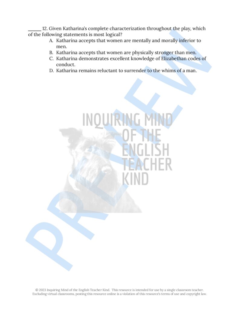 Taming of the Shrew Close Reading Worksheets Bundle | Made By Teachers