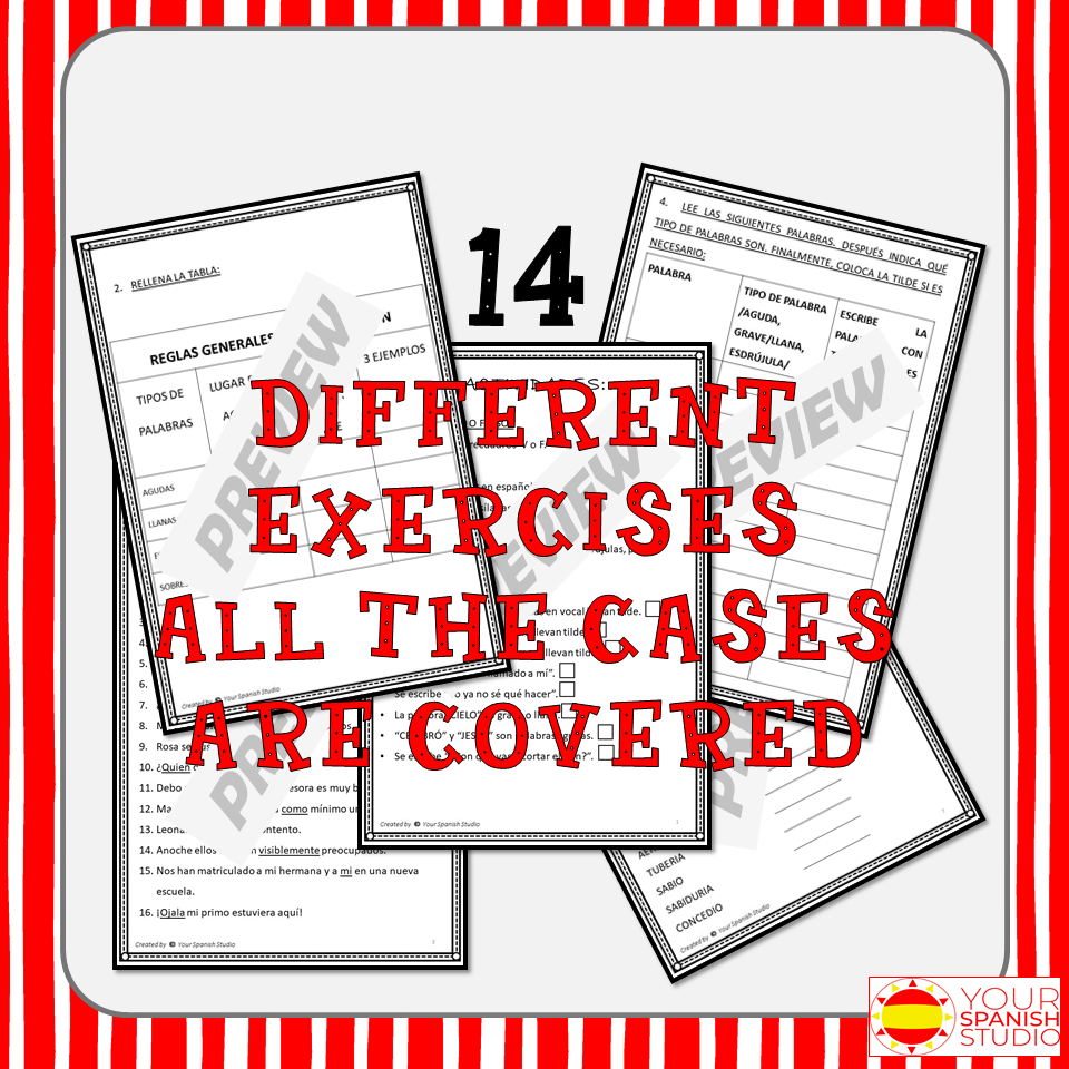 Spanish Written accent worksheets no prep spelling practice | Made By ...