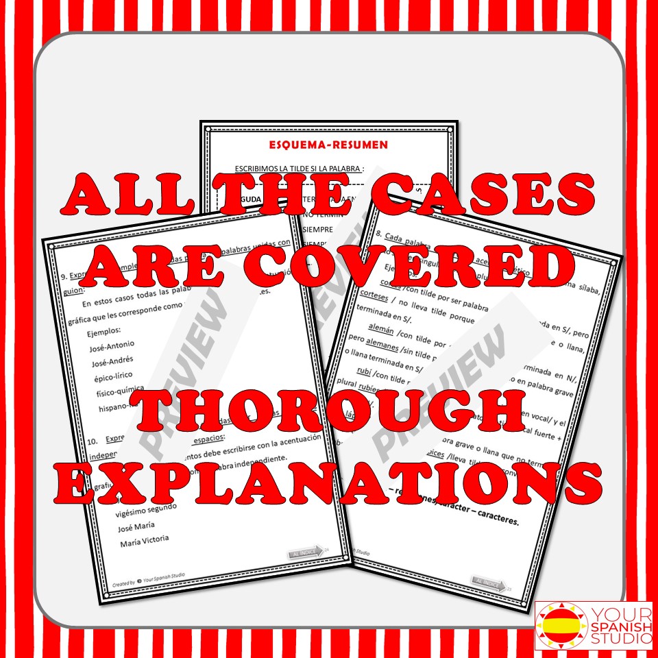 Spanish stress and written accent rules notes La acentuación y la tilde ...