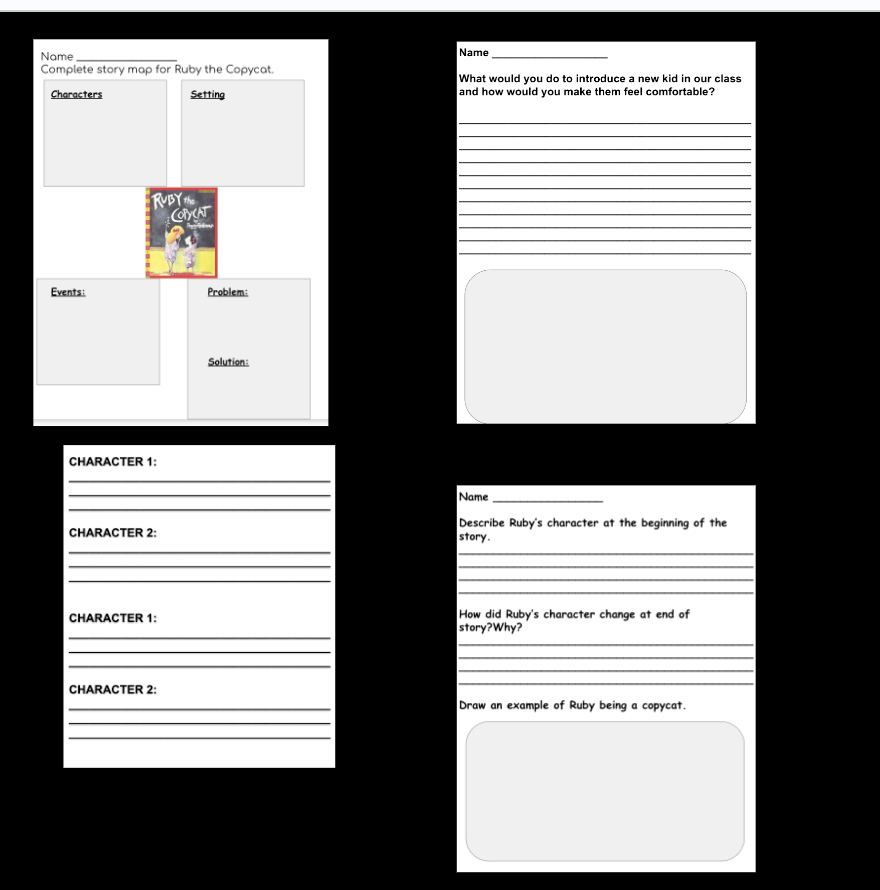 RUBY THE COPYCAT READING LESSONS WITH ACTIVITIES | Made By Teachers