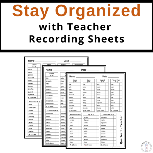 QUARTERLY Decoding Assessments - Syllable Types - Single and ...