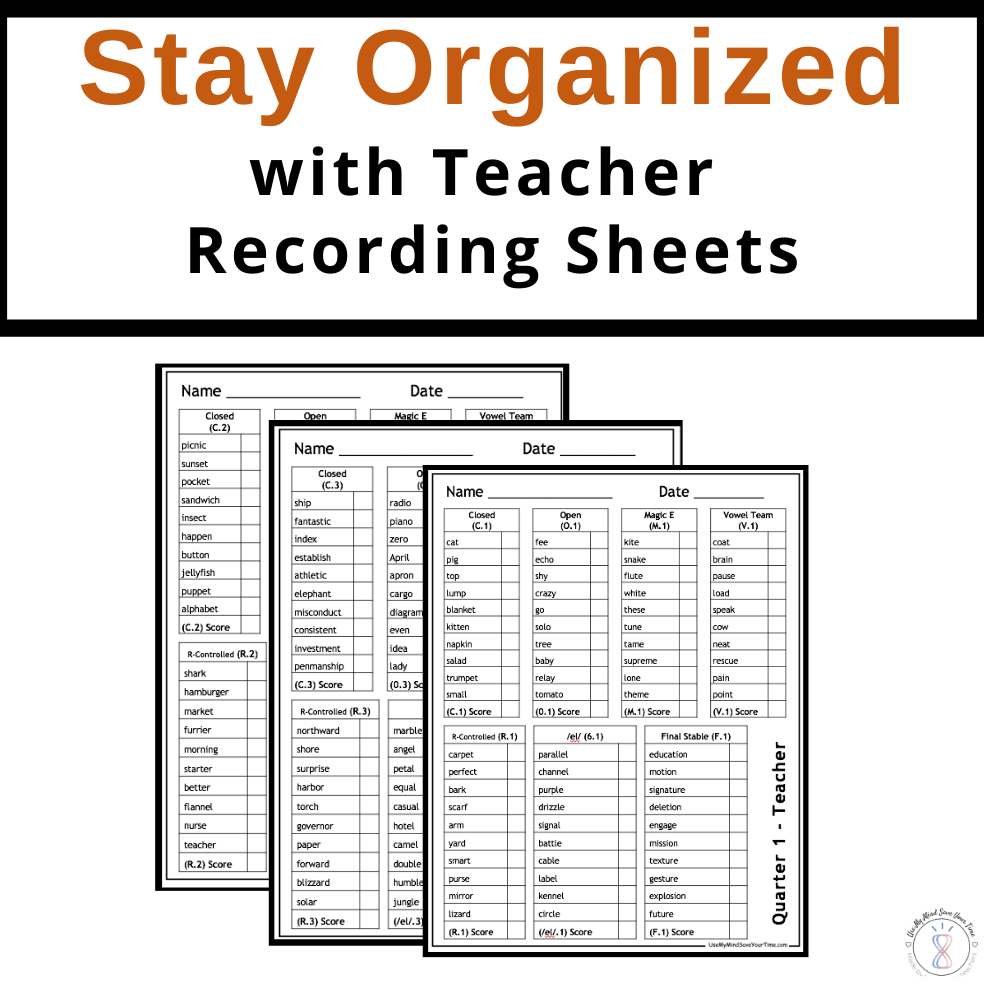QUARTERLY Decoding Assessments - Syllable Types - Single and ...