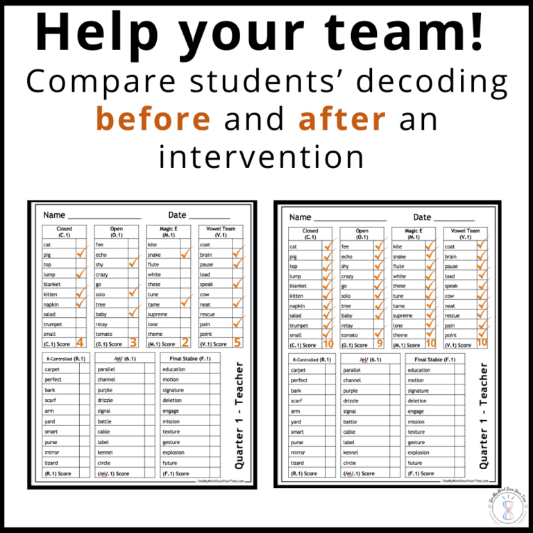 QUARTERLY Decoding Assessments - Syllable Types - Single and ...