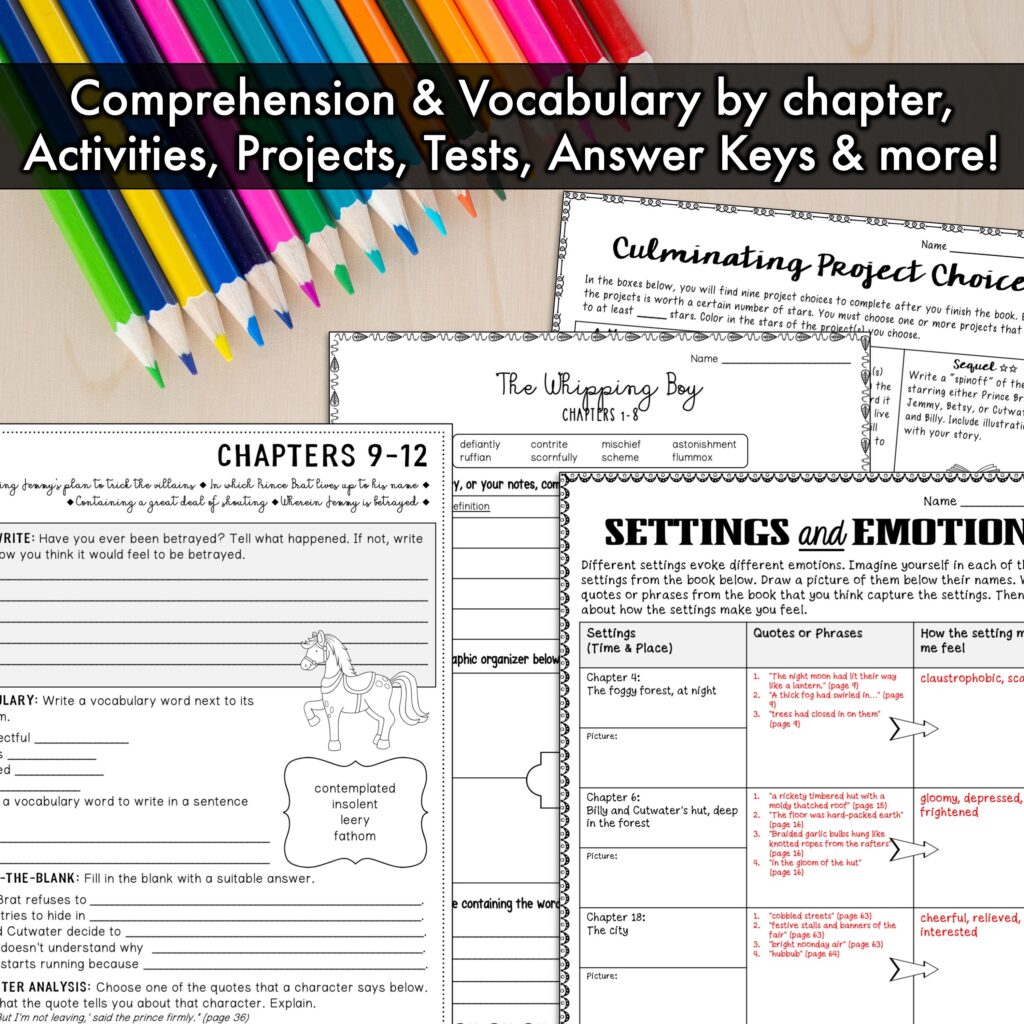 The Whipping Boy Novel Study Unit | Made By Teachers