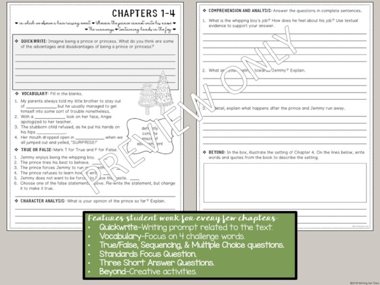 The Whipping Boy Novel Study Unit | Made By Teachers