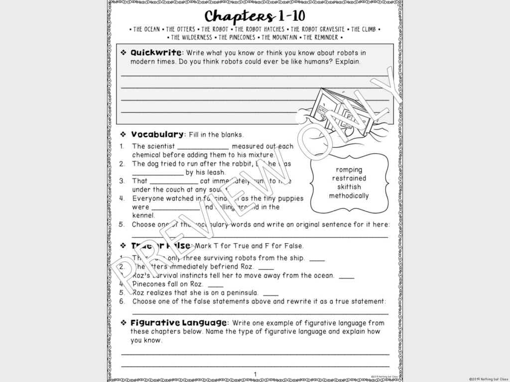The Wild Robot Novel Study Unit | Made By Teachers