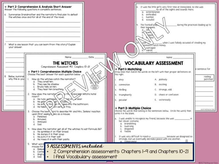The Witches Novel Study Unit | Made By Teachers