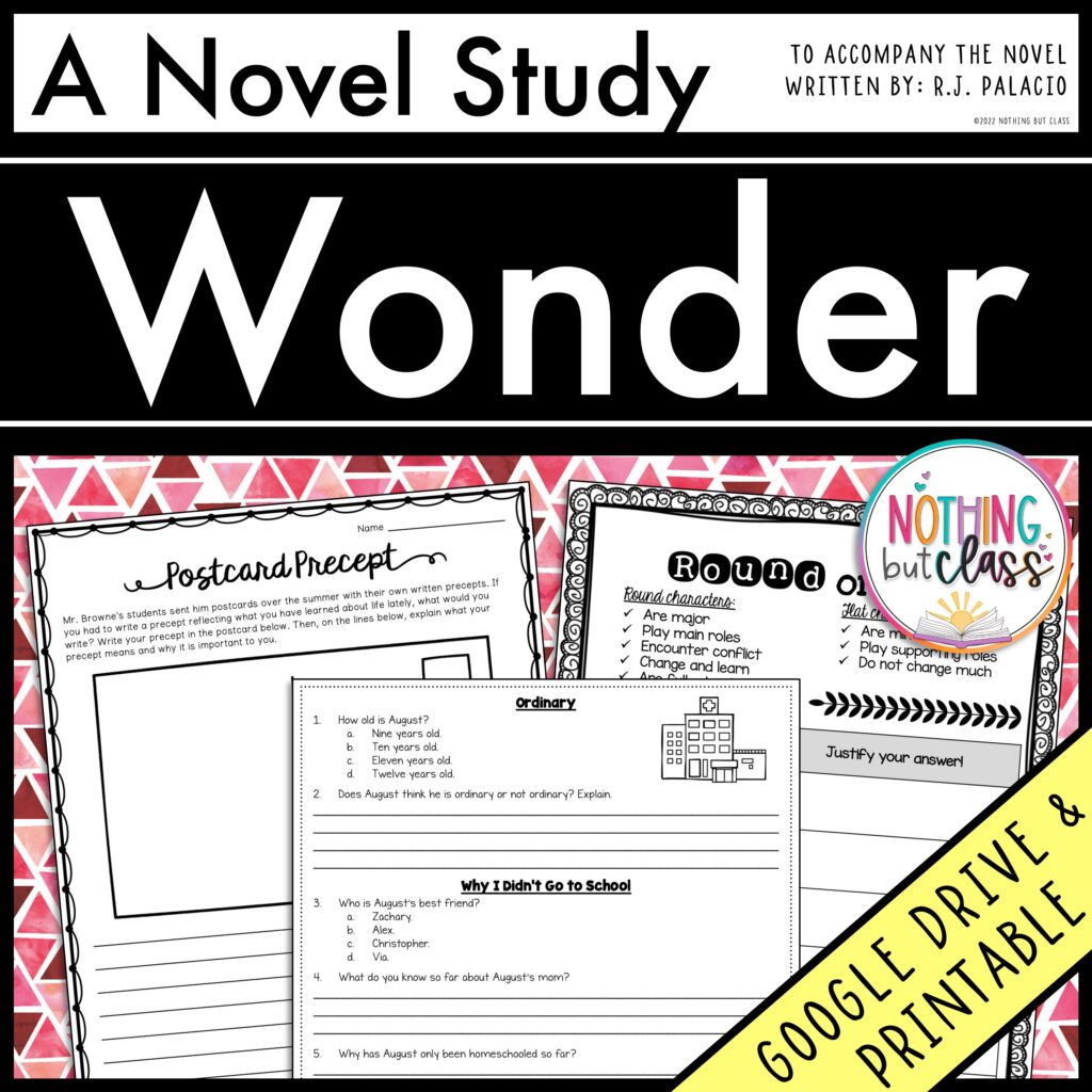 Wonder Novel Study Unit | Made By Teachers