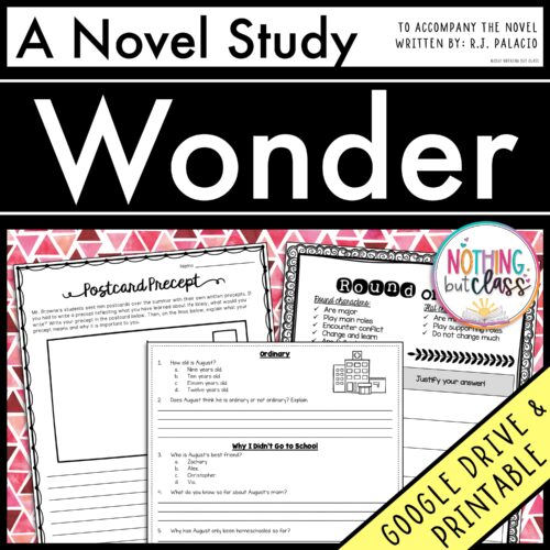 Wonder Novel Study Unit | Made By Teachers