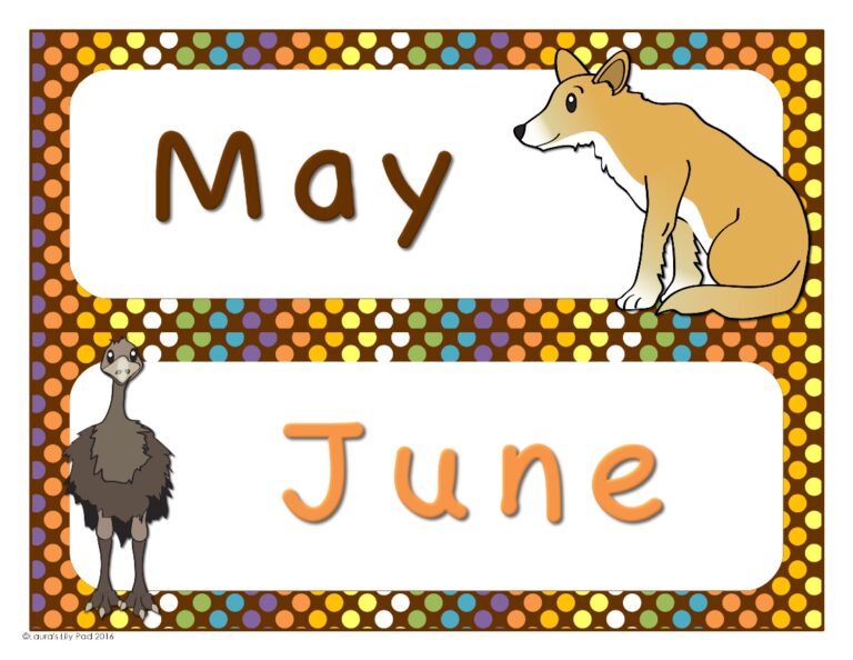 Australian Animals Calendar Months Headers | Made By Teachers