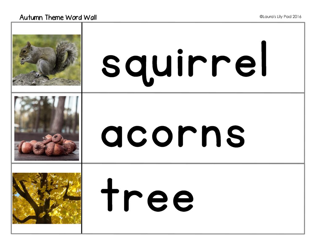 Autumn Photo Word Wall | Made By Teachers