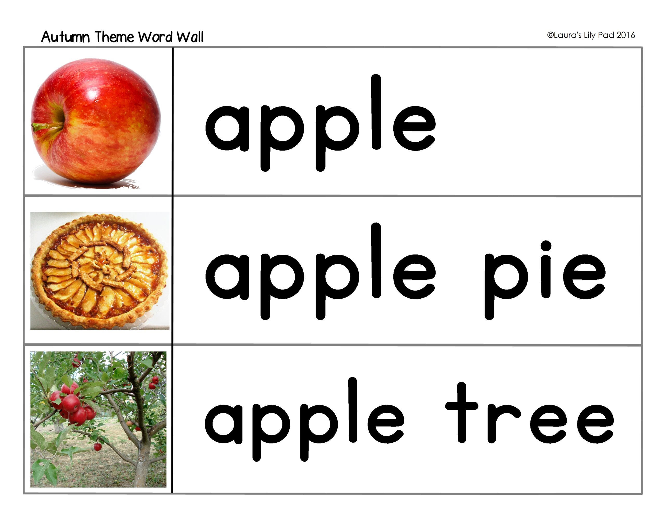 Autumn Photo Word Wall | Made By Teachers