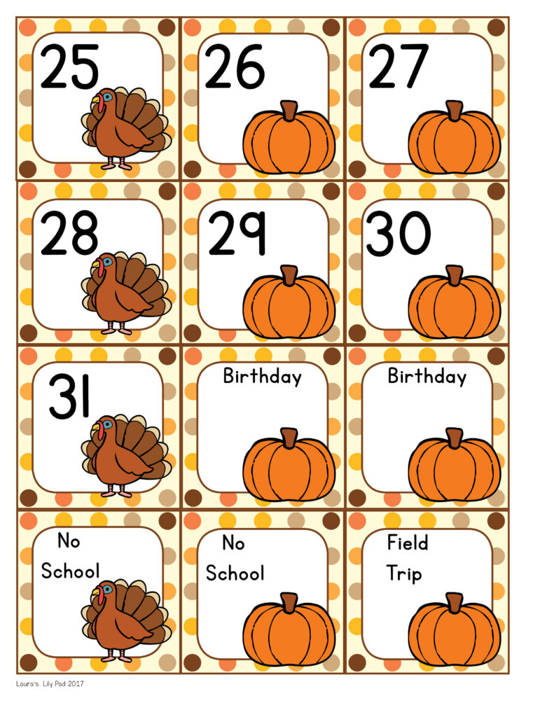Fall Calendar Set | Made By Teachers