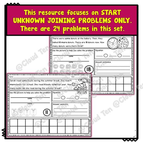 Start unknown joining word problems | Made By Teachers