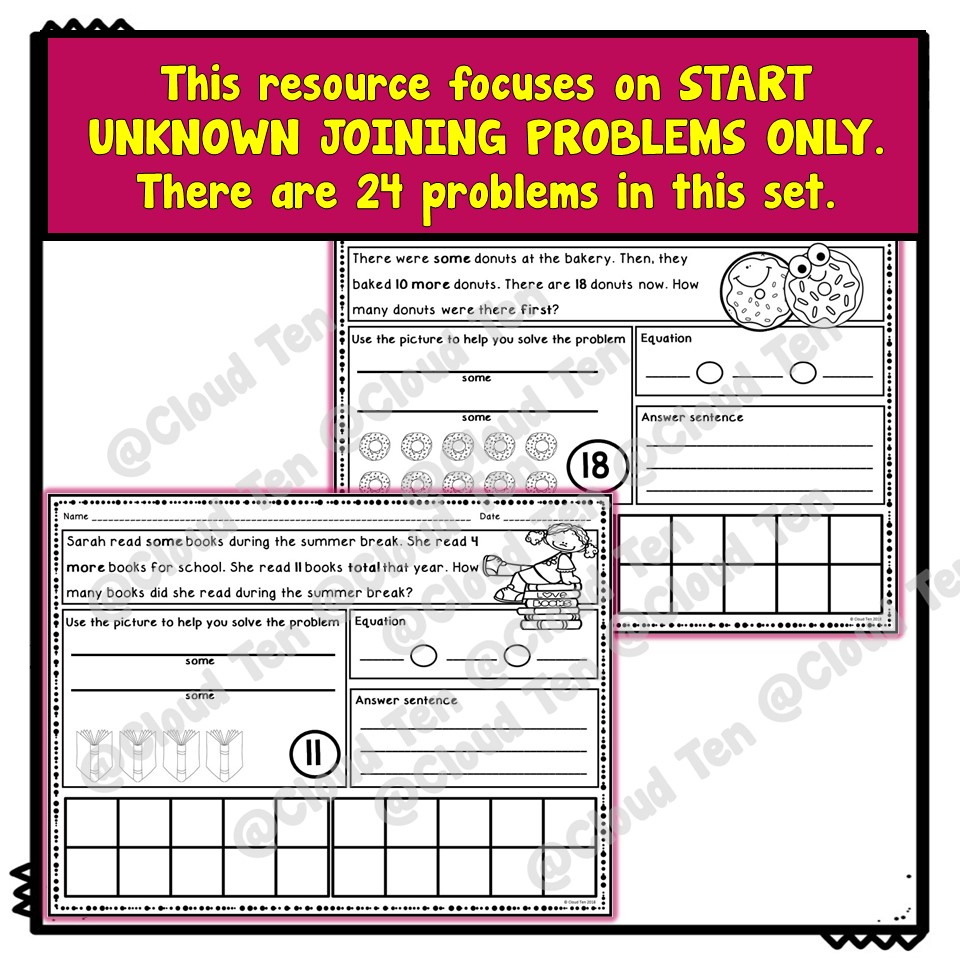 Start unknown joining word problems | Made By Teachers