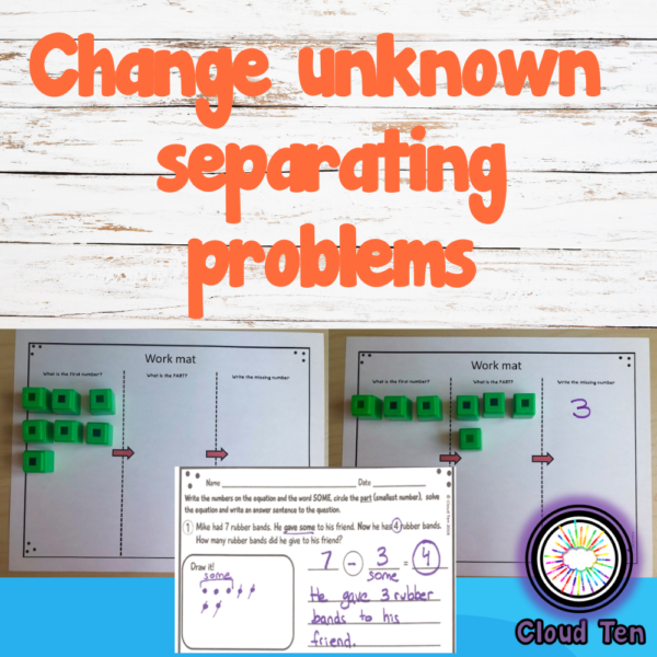 Change unknown separating word problems | Made By Teachers