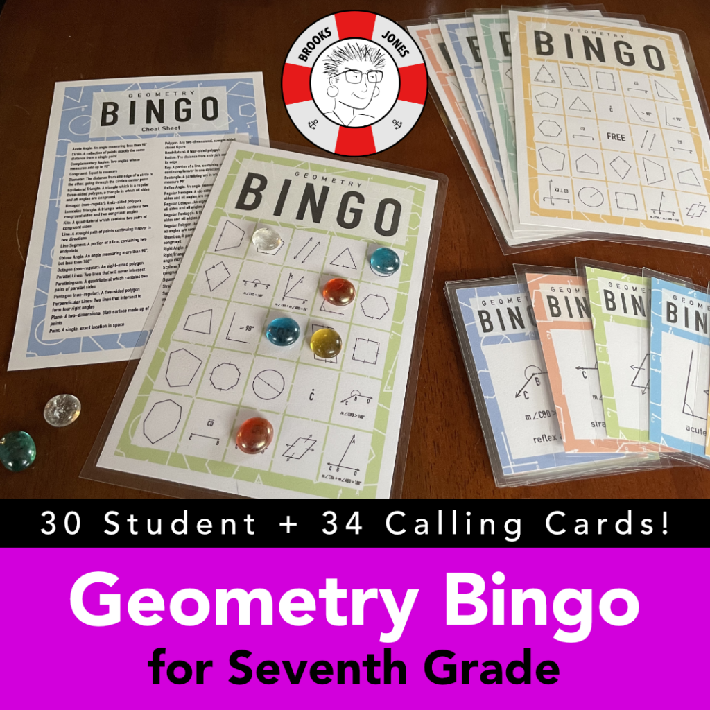 Grade 7 Geometry Bingo Game: 30 Cards and 34 Concepts! | Made By Teachers