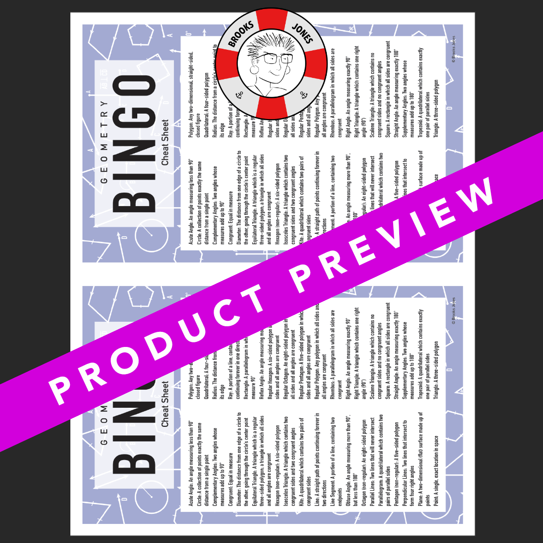 Grade 7 Geometry Bingo Game: 30 Cards and 34 Concepts! | Made By Teachers