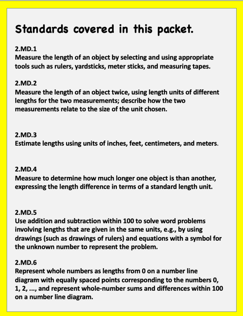 2nd Grade Measurement Standards All Covered 200 Pages | Made By Teachers