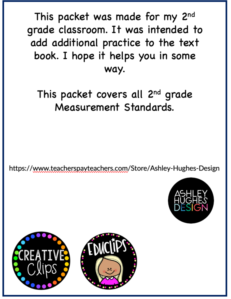2nd Grade Measurement Standards All Covered 200 Pages | Made By Teachers