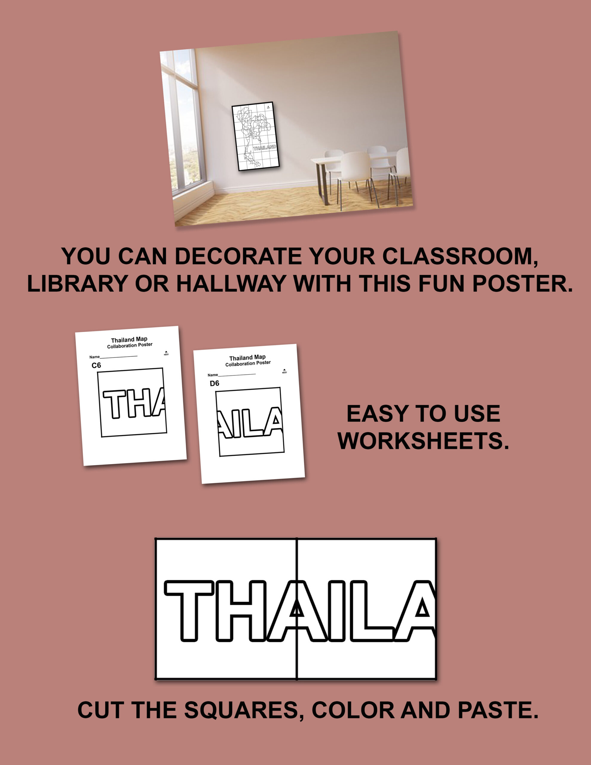 Thailand Map Collaboration Poster | Made By Teachers
