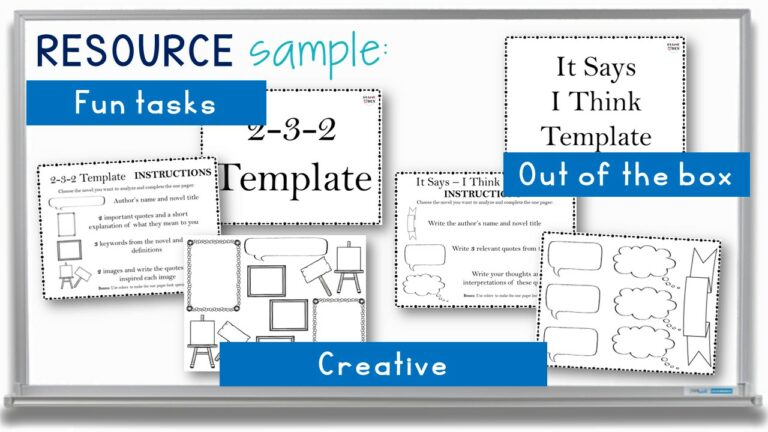 One Pager Templates for Any Novel - Book Reports, Projects, Graphic ...